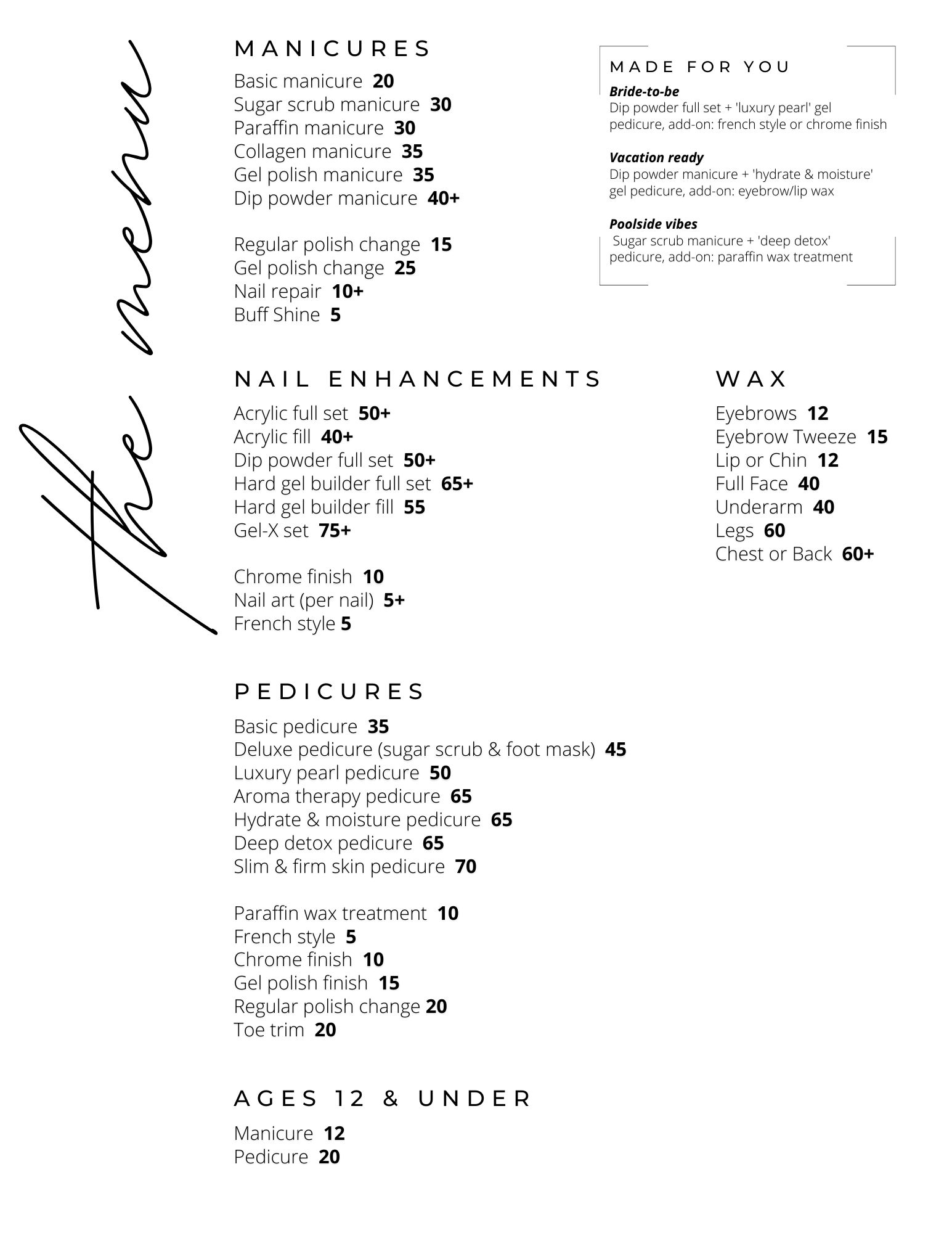 Our Services – Sha Nail Salon